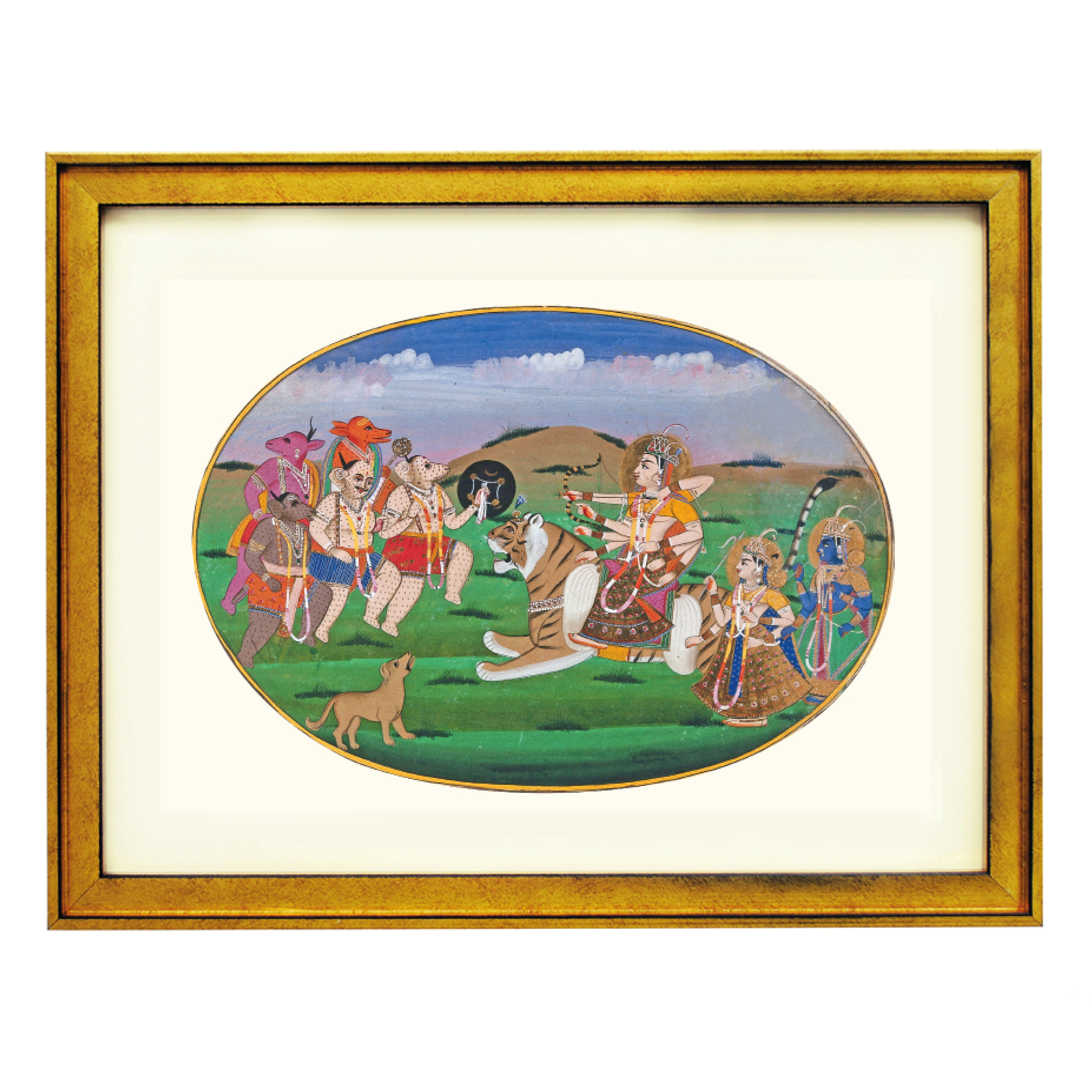 Devi Durga on a Tiger Art Print – Ikka Dukka Studio Private Limited.