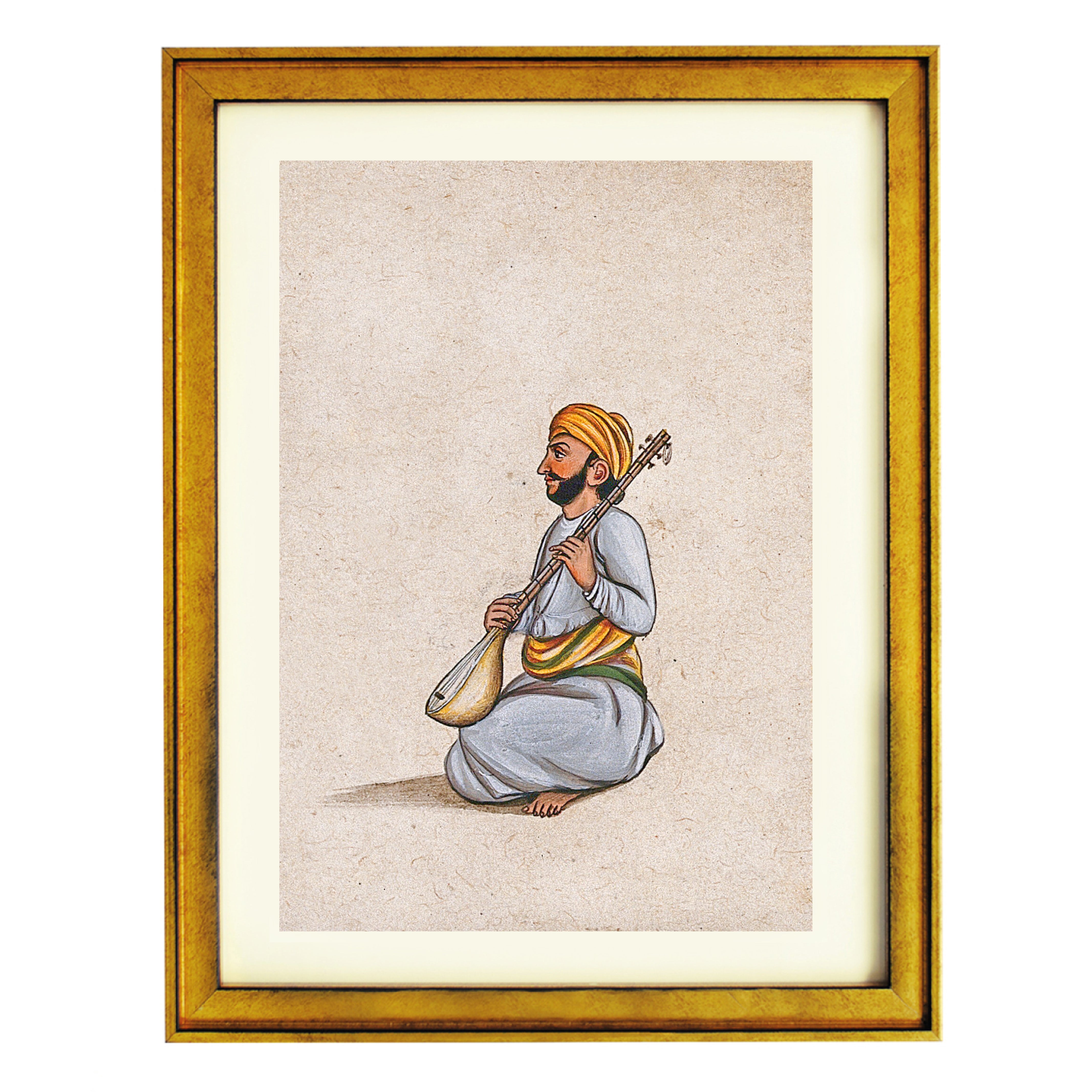 A musician playing the tampura (an Indian stringed instrument) Art Pri ...
